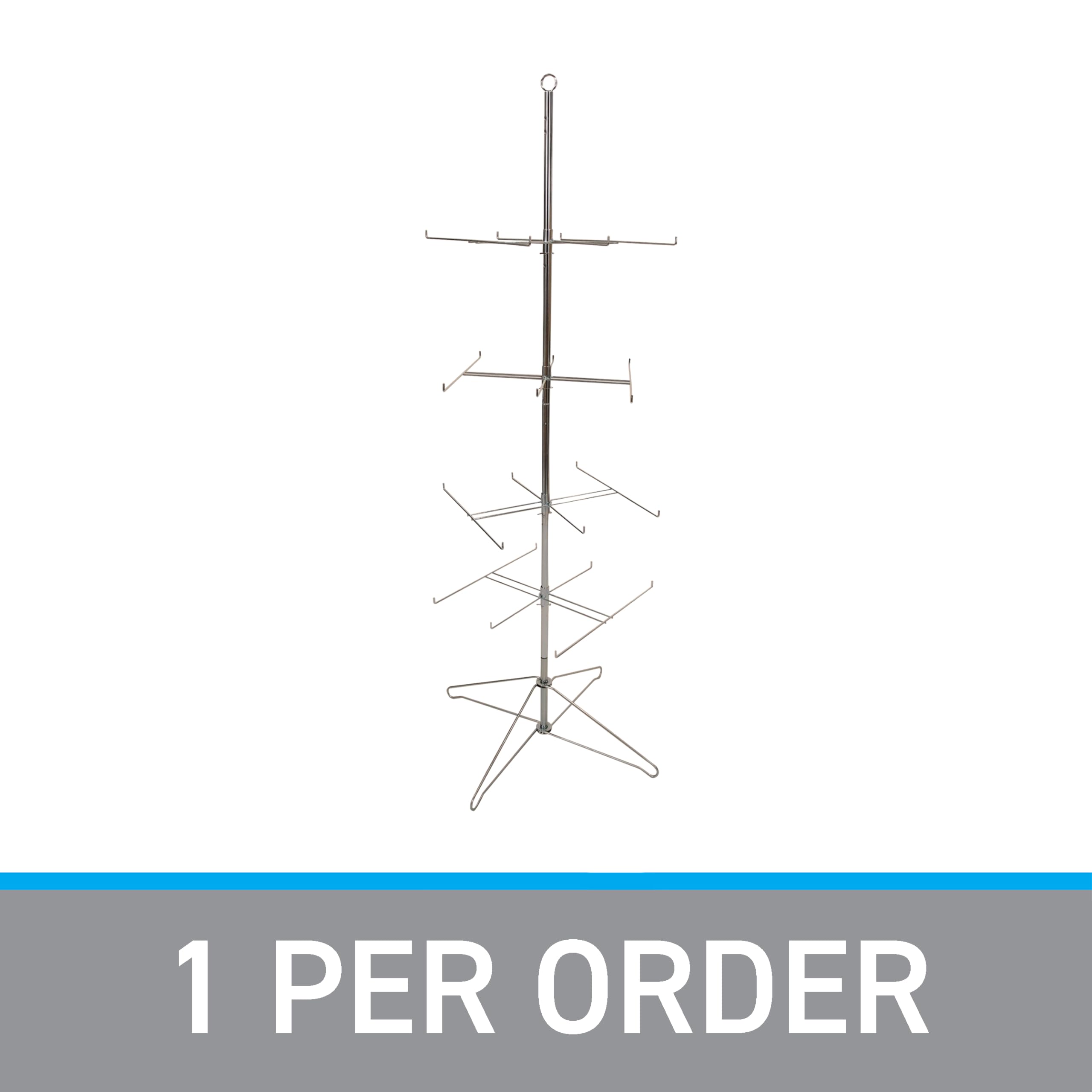 SSWBasics 4-Tier Chrome Wire Spinner Rack (4 tiers - space 12β apart) - Rotating Jewelry Display Organizer - Floor Spinner Rack - Perfect for Food Items and Fashion Accessories