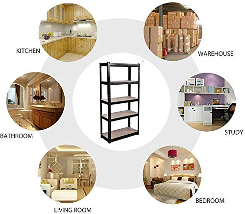 Garage Storage Shelves, 5-Tier Adjustable Metal Shelves for Storage, Shelving Unit Utility Rack Shelves for Warehouse Pantry Closet Kitchen, Organization Multipurpose Shelf, 29"L x 12" D x 66" H