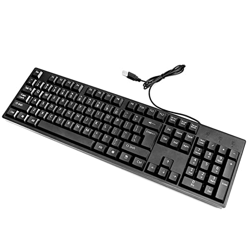 areclern Wired Keyboard 104 Keys Waterproof Ergonomic Computer Keyboards Suitable for Gaming and Work Black