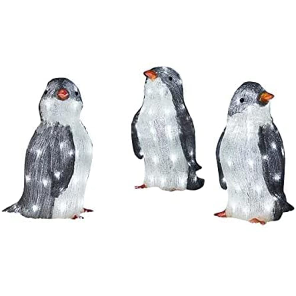 FZYUAN Solar Lights for Outdoor Garden, 3D Penguin Lamp Outdoor Lawn Decorative Landscape LED Lights for Garden Patio Yard Pathway Party Holiday, 3 Pack