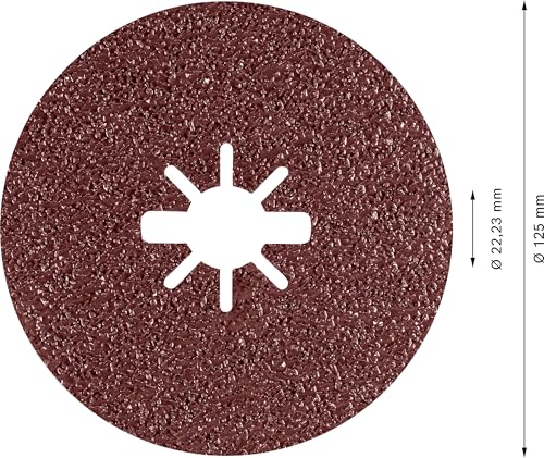 Bosch Professional 25x Expert R781 Prisma Ceramic X-Lock Fibre Discs (for Steel, Stainless Steel Sheets, Ø 125 mm, Grit 36, Accessories Small Angle Grinder)