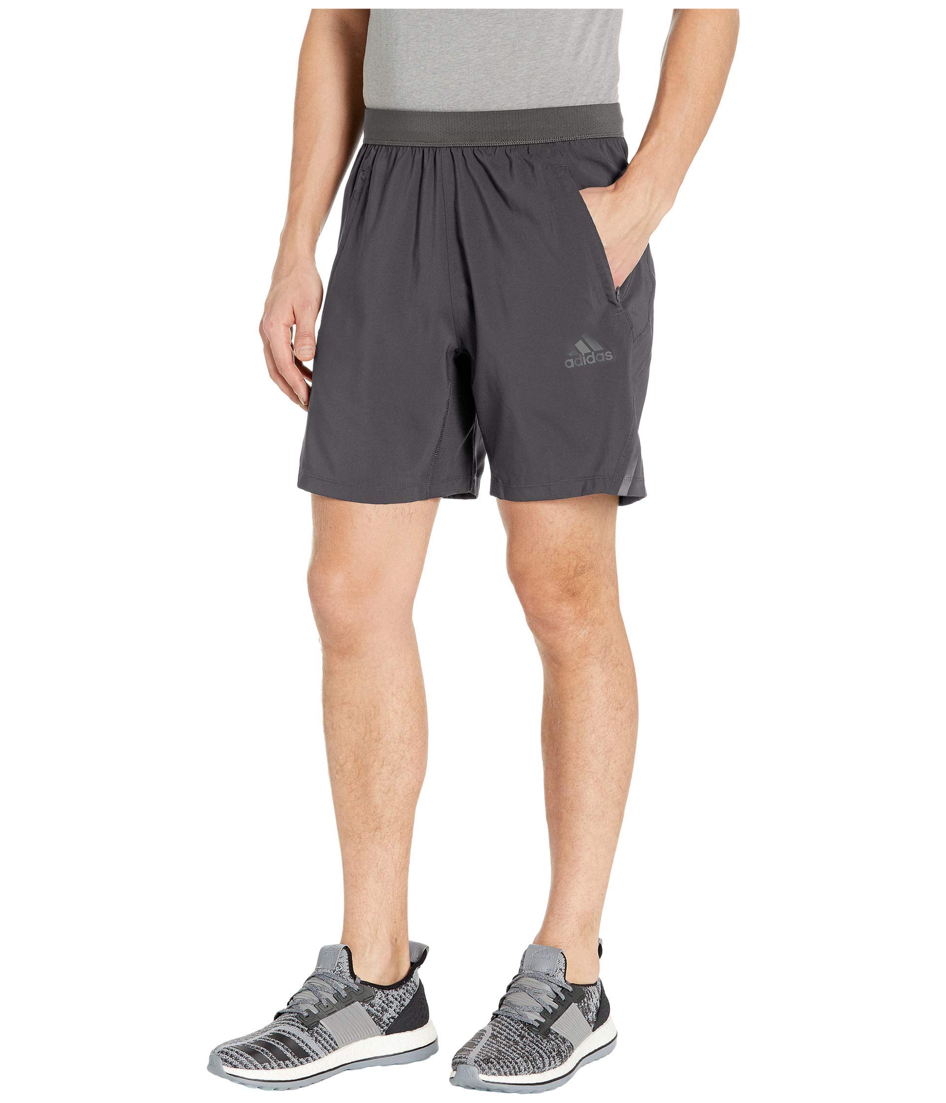 adidas Men's AEROREADY Woven 3-Stripes 8-Inch Short Gray XX-Large