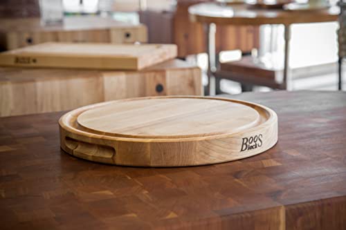 John Boos Block CB1051-1M1515175 Maple Wood Round Cutting Board with Juice Groove, 15 Inches Round x 1.5 Inches