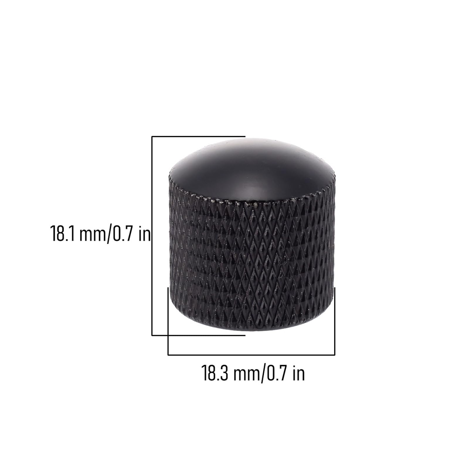 4Pcs Black Metal Guitar Control Knob Volume Tone Control Dome Knobs Guitar Bass Parts