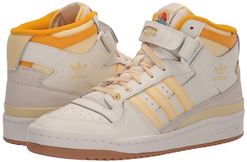 adidas Men's Forum Mid Sneaker, Cloud White/Crew Yellow/Gum, 15