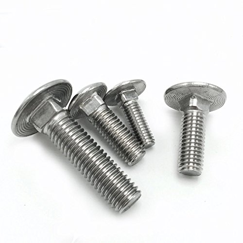 M6 x 35mm A2 Stainless Steel Carriage Bolt Coach Bolt,Right Hand Threads,Metric,12-Pieces