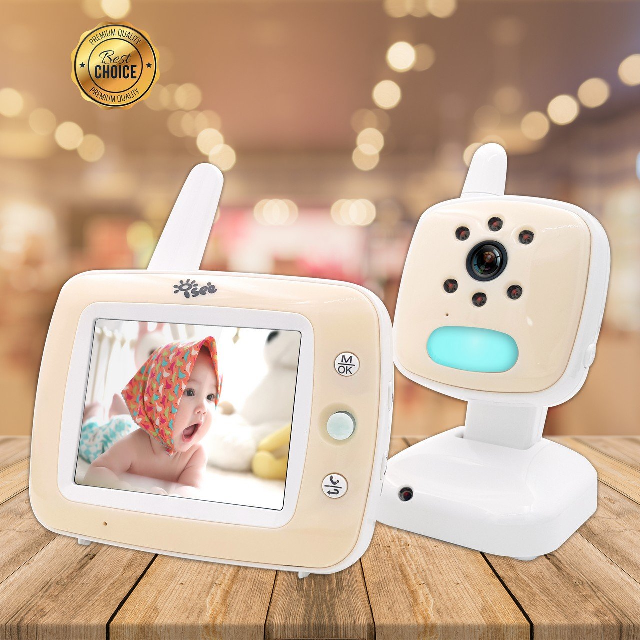 ISEE Long Range Video Baby Monitor - 3.5" HD Color Display, Night Vision, Temperature Monitoring, 960ft Range, Two-Way Audio - Perfect for New Parents