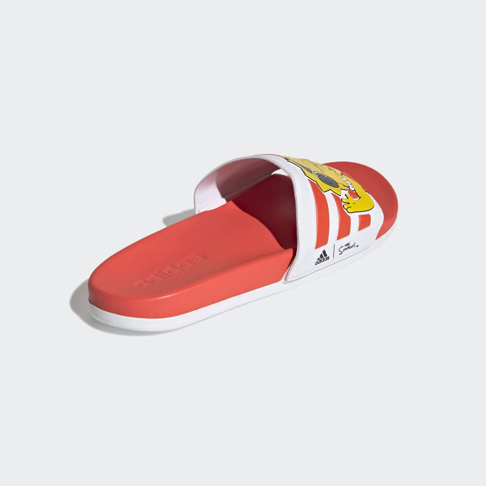 adidas Women's Adilette Comfort Slides Sandal, Cloud White/Orange/Yellow, 7