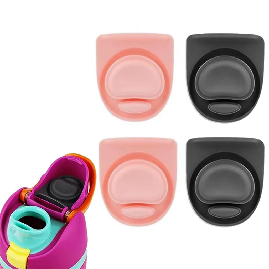4pcs Bottle Replacement Stopper, Water Bottle Top Lid Compatible with Owala FreeSip,Bottle Gasket Silicone Plug Accessory for Owala 19/24/32/40oz BPA-Free Seal Bottle Cap Mouth (pink)