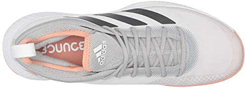 adidas Women's Defiant Generation Tennis Shoe, White/Black/Ambient Blush, 10