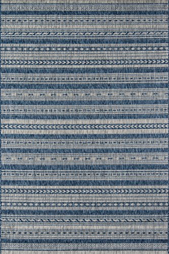 Novogratz by Momeni Villa Collection Tuscany Indoor Outdoor Blue Area Rug, 3'3" x 5' Sized Mat for Pool, Patio, Porch, Balcony, Kitchen, Bedroom, Livingroom and Home Office