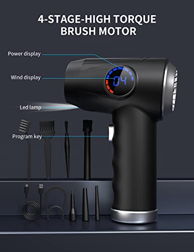 Compressed Air Dusters, Electric Air Duster Compressed Air Blower, Electric Duster for PC,Keyboard Cleaner Air Spray,Computer Air Duster Compressed Air Cleaner Kit,Air Duster 10000mAh with LED Light