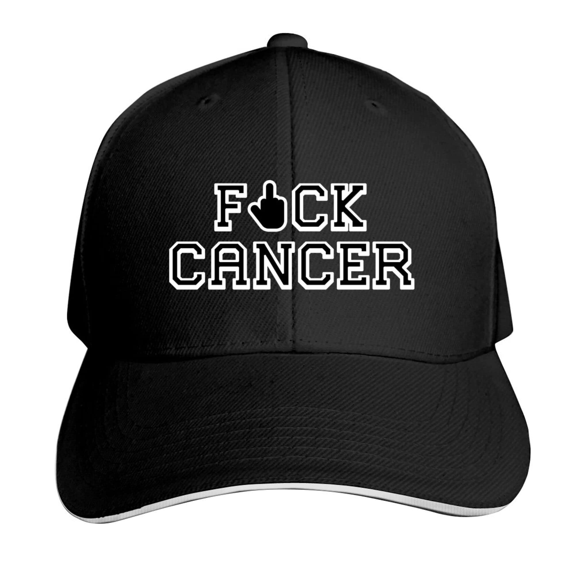 Adult Baseball Caps Fuck Cancer Custom Adjustable Sandwich Cap Casquette Hats Black