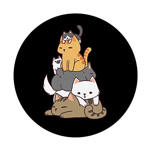 Pile Of Kitty Cats Funny Cute Cat Lover Gift PopSockets PopGrip: Swappable Grip for Phones & Tablets