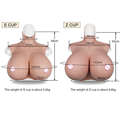 EQAIWUJIE Huge Z Cup Silicone Breastplate For Crossdresser Drag Queen cosplay (Ivory, Z Cup)