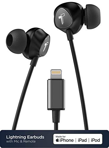 Thore Wired iPhone Headphones with Lightning Connector Earphones - MFi Certified by Apple Earbuds Wired in-Ear Microphone and Volume Remote for iPhone 14 Pro Max, 13, 12 Mini, XR, Xs, 11, 7, 8 (Black)