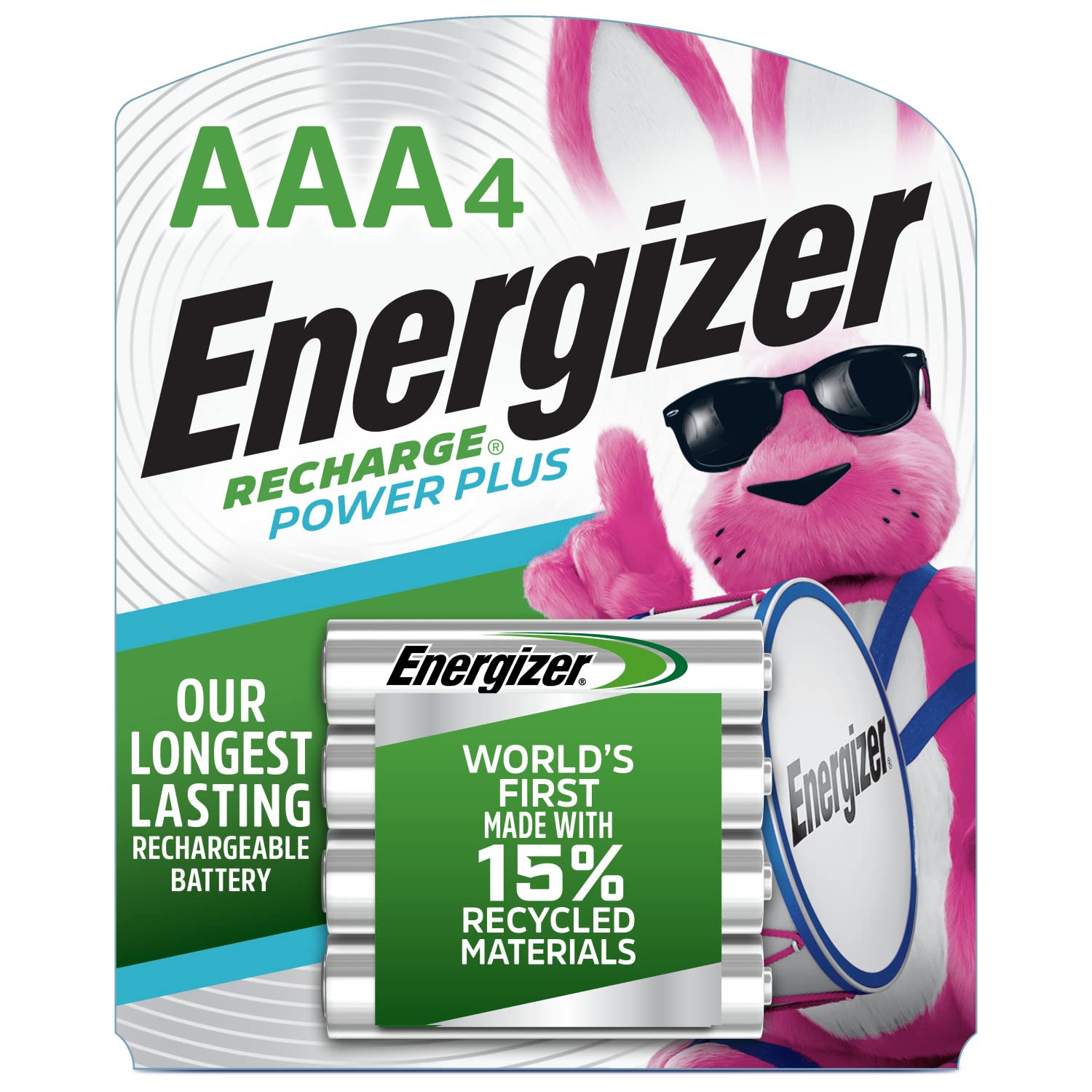 Energizer Recharge Power Plus AA 2300 mAh Rechargeable Batteries, Pre-Charged, 4 Count