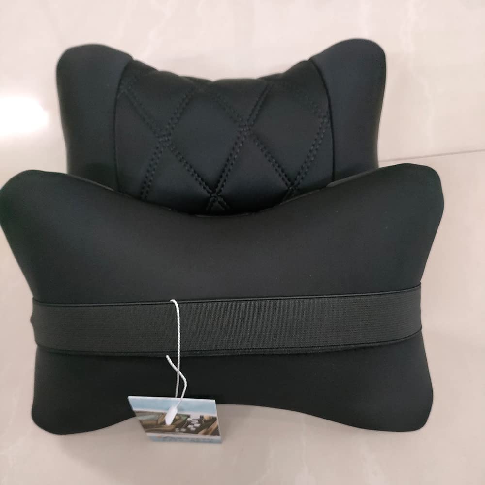 AAGIIILEEYO Car Seat Headrest Neck Rest Cushion,2 Pieces Black Help Relieve Neck Pain Pillow for Driver or Front Passenger,Polyamiden Fibre Cushion