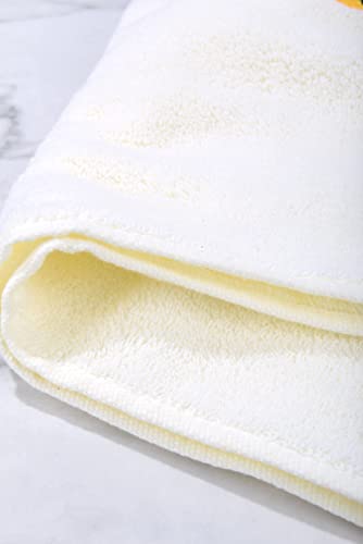 Ohocut 3 Pack Cotton Hand Towels, Decorative Hand Towels for Bathroom, Aesthetic Preppy Cute Smile Face Cream White Bath Hand Towels Set of 3