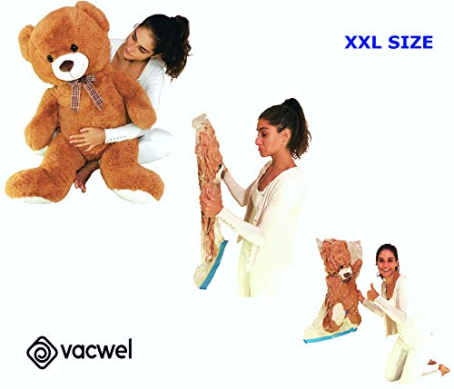 Vacwel 3-Pack XXL - Vacuum Storage Bags - Space Saver Bags for Clothes Storage β XL Comforters - Mattress Topper - Blanket Storage β Vacuum Sealer Bags β Ziplock Sealed - 3x XXL Bags (47x35in) - Bonus 1x Large Bag (32x21in)