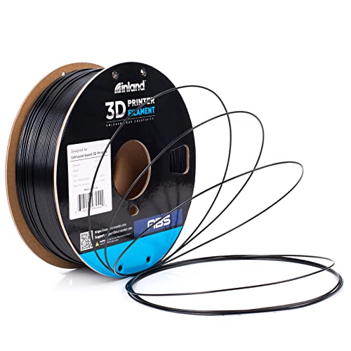 Inland 1.75mm ABS 3D Printer Filament, Dimensional Accuracy +/- 0.03 mm - 1kg Cardboard Spool (2.2 lbs) - Fits Most FDM/FFF Printers - Black