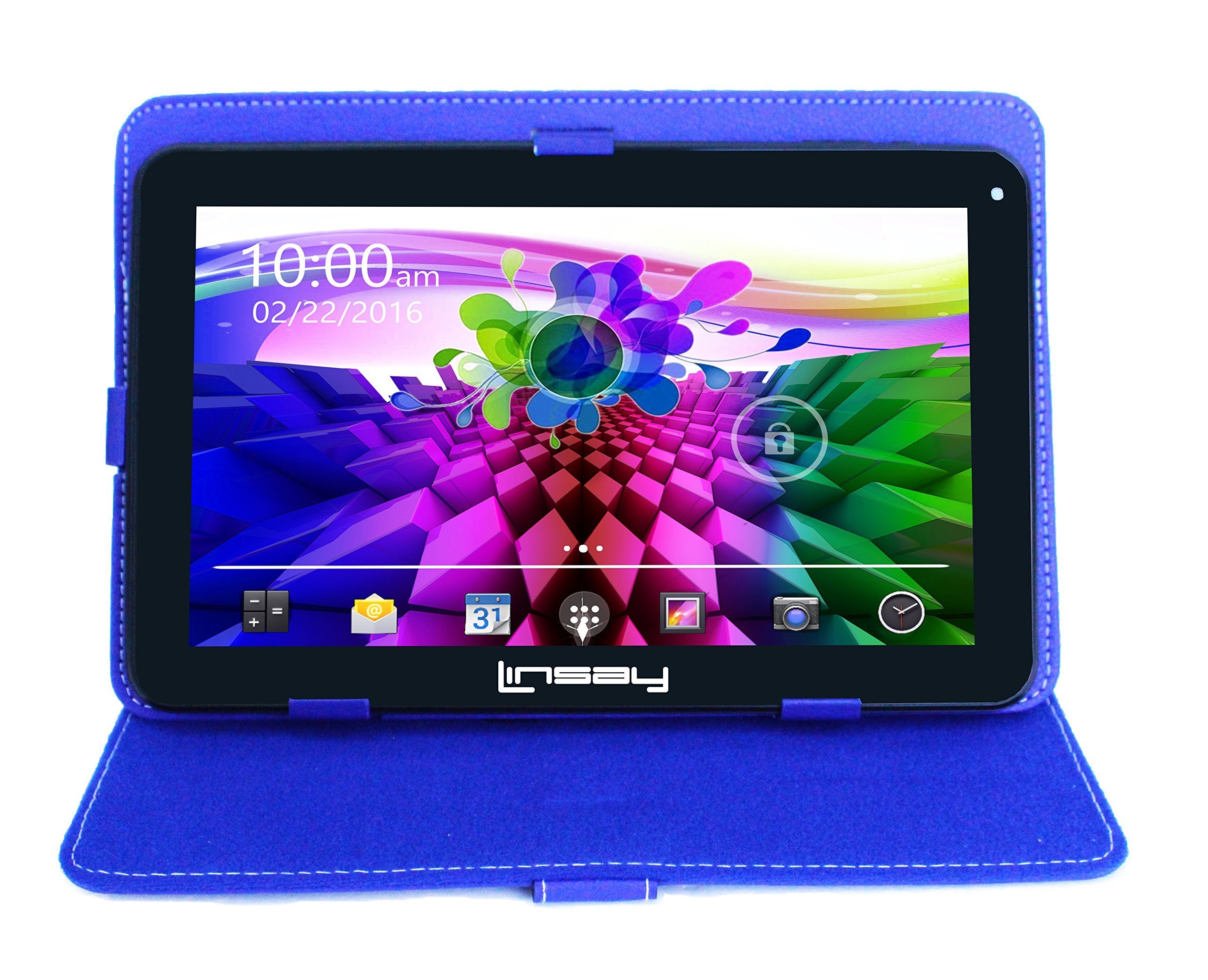 LINSAY 10.1" High End Octa Core 4GB RAM 128GB Storage Android 13 Google Certified Tablet with Unicorn Case