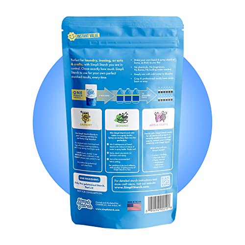 Liquid Starch Concentrate - Instant Mix Powder (Makes 3 Gallons) Perfect for laundry, spray starch, ironing, quilting, crochet, slime, play dough and other fun craft projects - 1 Pack-16oz
