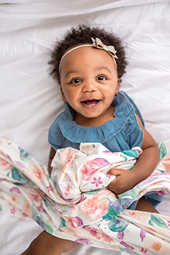 Copper Pearl Large Premium Knit Baby Swaddle Receiving Blanket Floral Bloom