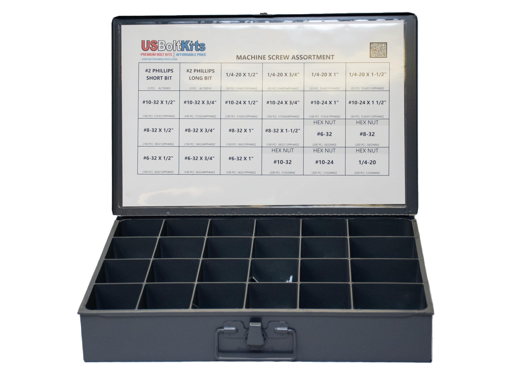 Machine Screw Assortment Kit Includes Phillips Bits-2,410 Piece Phillips Pan Head
