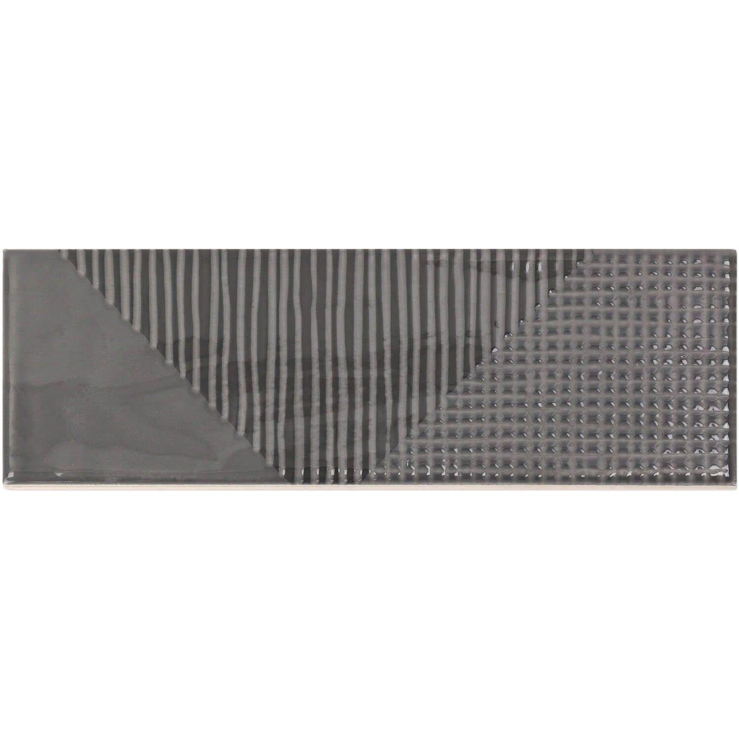 Ace Graphite Polished 2 in. x 8 in. Ceramic Subway Wall Tile Sample