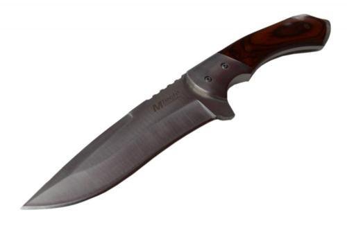 9" M-TECH TACTICAL Hunting Survival FULL TANG FIXED BLADE KNIFE Wood w/ SHEATH
