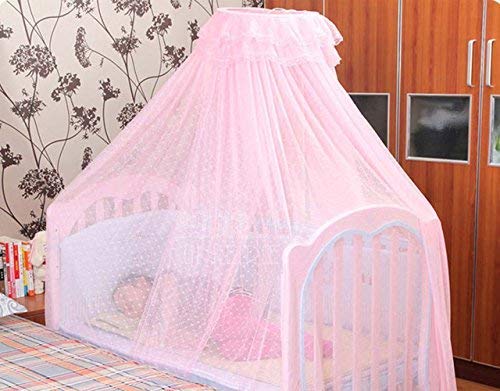 RuiHome Princess Dome Baby Mosquito Net Nursery Crib Bed Pink Canopy Mesh Insect Netting Without Stand