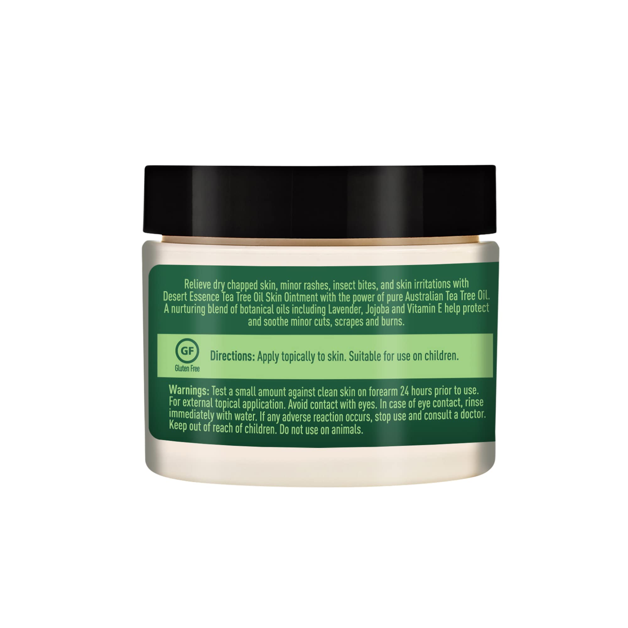 Desert Essence TEA TREE OIL SKIN OINTMENT β Itch Relief, Rash Cream for Razor Burn - Soothing Balm with Lavender & Jojoba - Gluten & Cruelty-Free - 1 oz