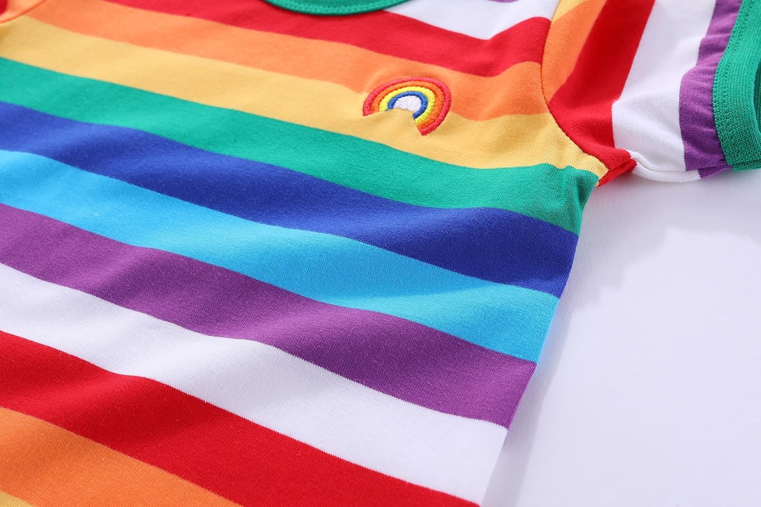 Mud Kingdom Toddler Boys T-Shirts Short Sleeve Rainbow Stripe 24 Months
