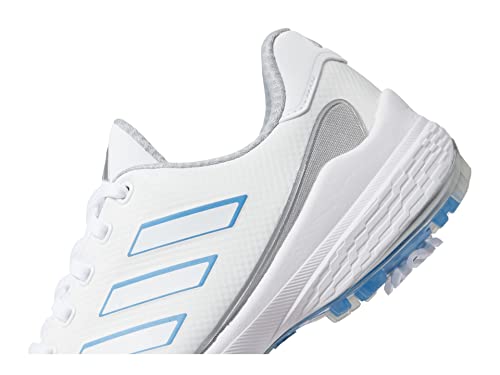 adidas Women's ZG23 Golf Shoes, Footwear White/Blue Fusion Metallic/Silver Metallic, 5.5