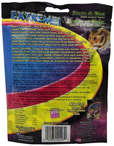 F.M.Brown'S 44497 Extreme Fruit And Nut Small Animal Treat, 6-Ounce