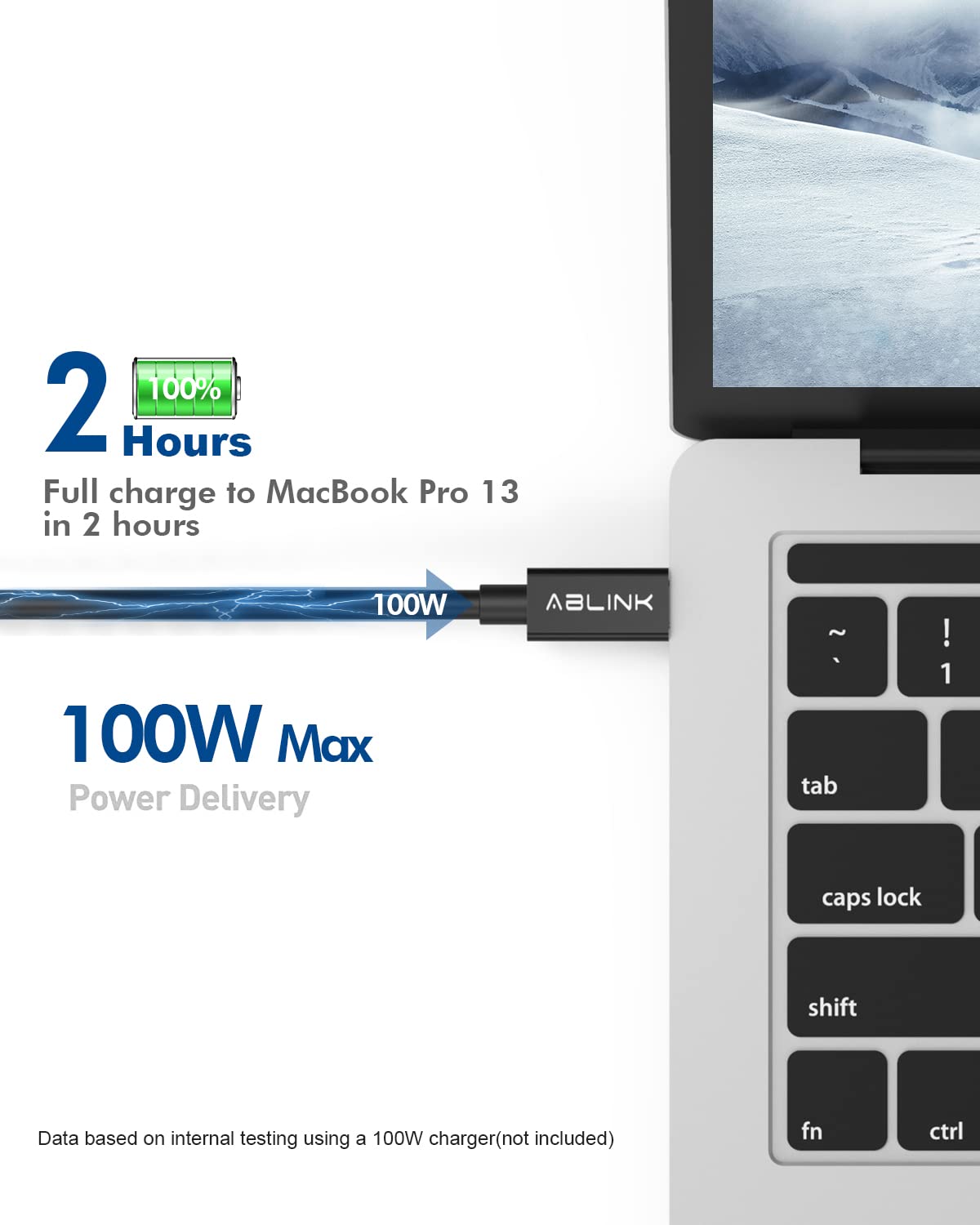 Ablink USB4 Cable 6.6ft compatible thunderbolt 4 cable with 100W Charging,40Gbps Data Transfer,Single 8K or Dual 4K Displays,Compatible with Thunderbolt 4,USB4,Thunderbolt 3, USB-C