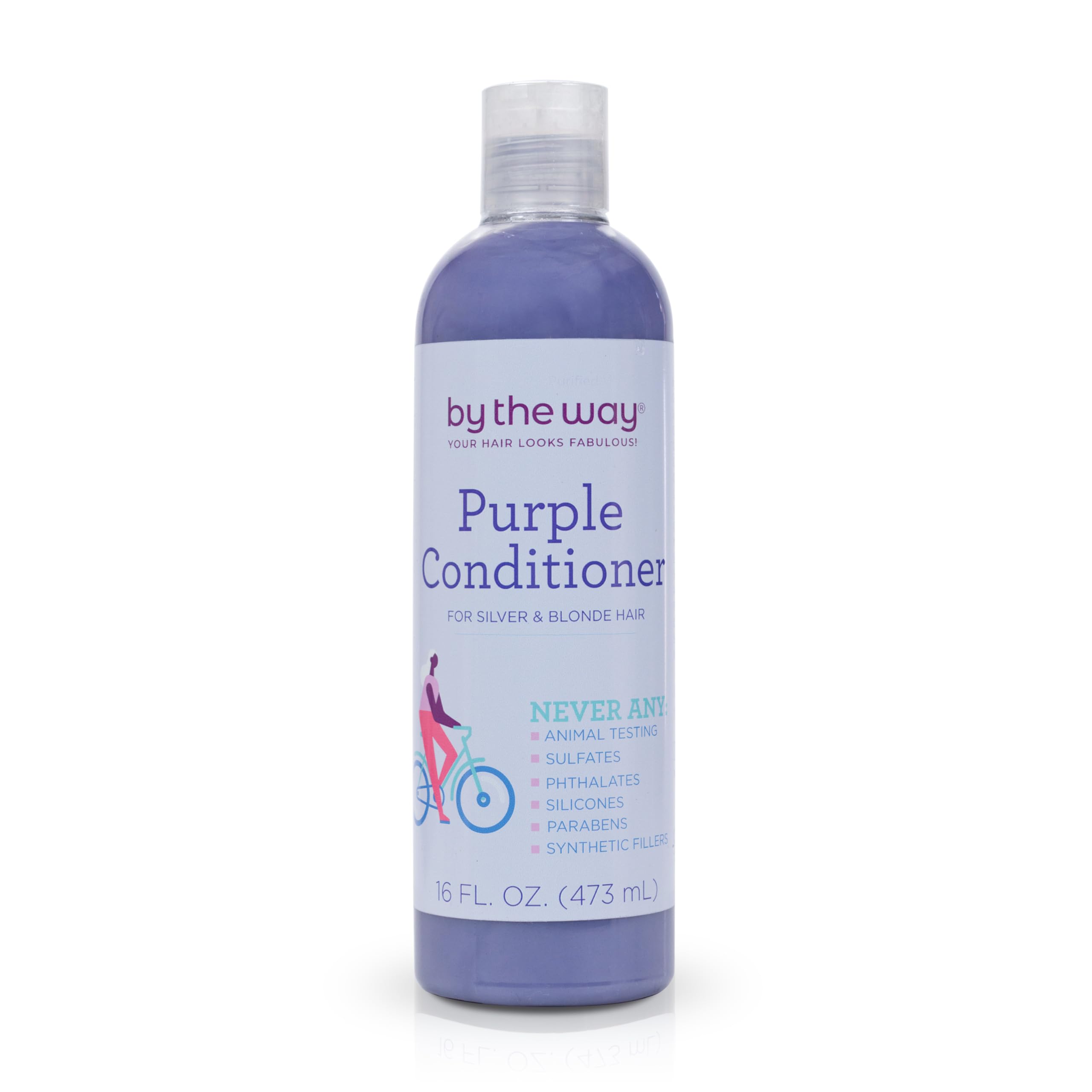 The BTW Co. Purple Conditioner for Silver, Gray & Blonde Hair Brighten & Remove Yellow or Brassy Tones| No Sulfates, No Parabens Cruelty-Free for Color-Treated and Natural Hair |1 Pack 16Fl Oz Scented