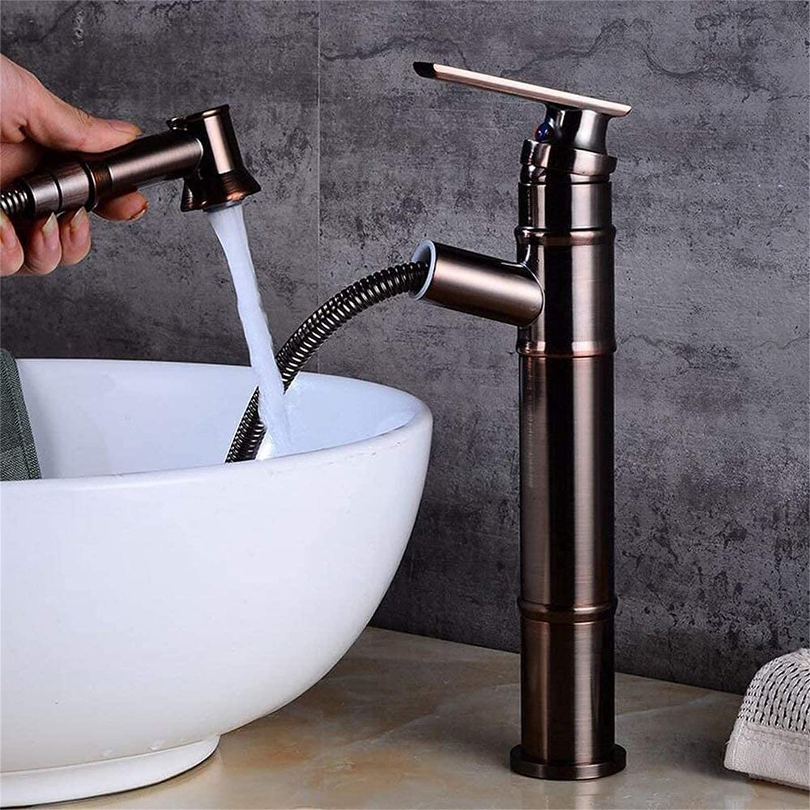 CHLDDHC Brass Bathroom Tap Retro Expandable with Removable Hand Blade Faucet Single Line Mixer Kitchen Faucet Bathtub Faucet