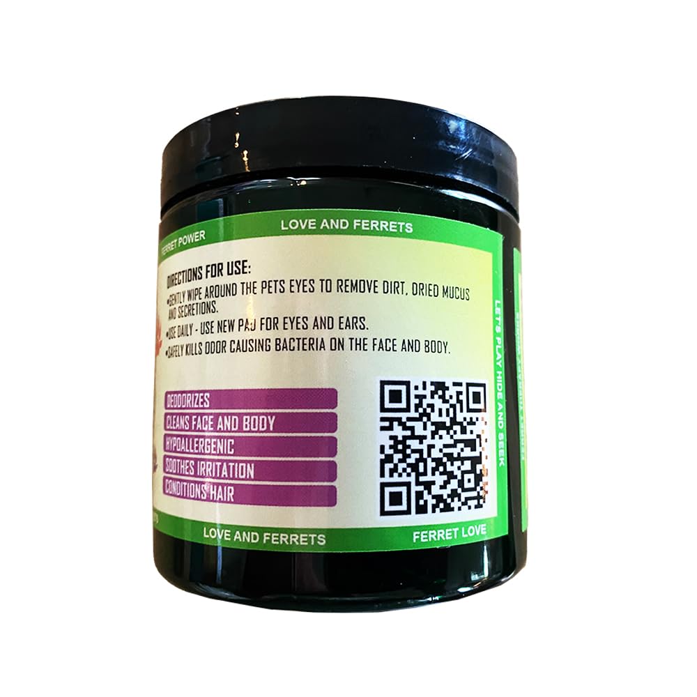 Green Piece® Ferret Face and Body Grooming Wipes - 100% Natural - Unscented
