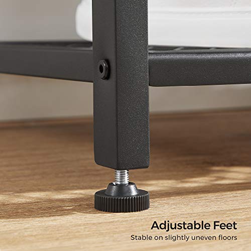 VASAGLE Large Coat Rack Stand, Coat Tree with 12 Hooks and Shoe Bench in Industrial Design, Hall Tree, Multifunctional Hallway Shelf, Office, Bedroom, Rustic Brown and Black UHSR86BX