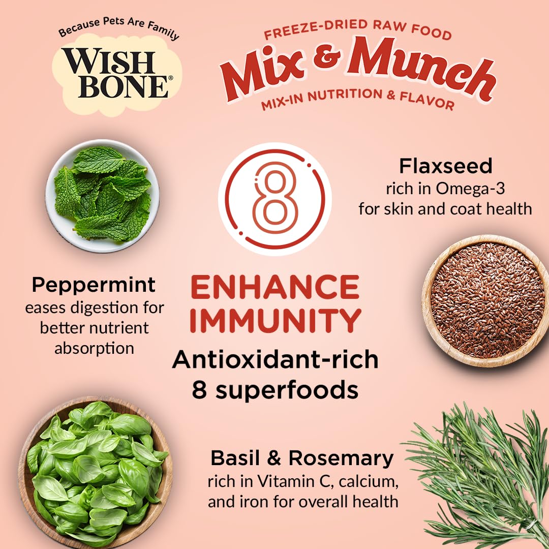 Wishbone Mix & Munch Raw Freeze-Dried Grain-Free Beef and Venison for Dogs 350g