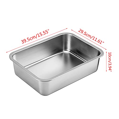VAYNEkaisa Easy Clean Litter Box, Designed by Cat Owners, Stainless Steel Cat Litter Box for Indoor Cats, Rust Proof, Non-Toxic and Odorless, Durable, Silver