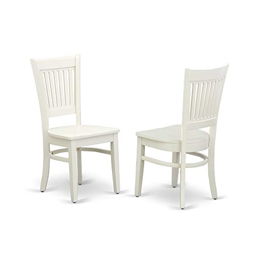 East West Furniture NDVA5-LWH-W Norden 5 Piece Dining Set for 4 Includes a Rectangle Kitchen Table with Dropleaf and 4 Dinette Chairs, 30x48 Inch, Linen White