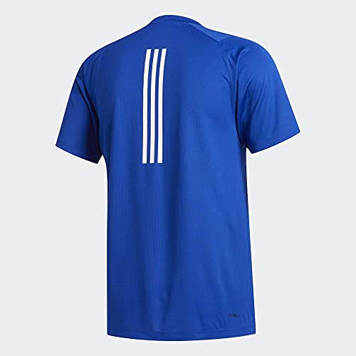 adidas mens FreeLift Sport Fitted 3-Stripes Tee Team Royal Blue Large