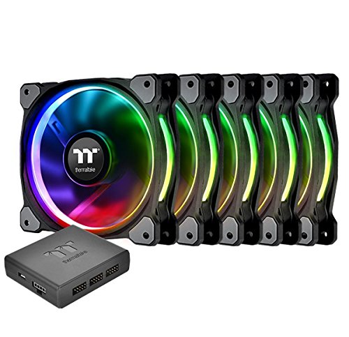 Thermaltake Riing Plus 14 RGB TT Premium Edition 140mm Software Enabled Circular 12 Controllable LED Ring Case/Radiator Fan - Five Pack - CL-F057-PL14SW-A