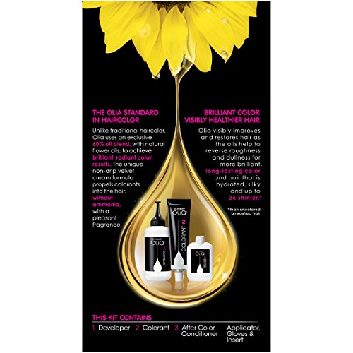 Garnier Olia Ammonia Free Permanent Hair Color, 100% Gray Coverage (Packaging May Vary), 4.0 Dark Brown Hair Dye, Pack of 1