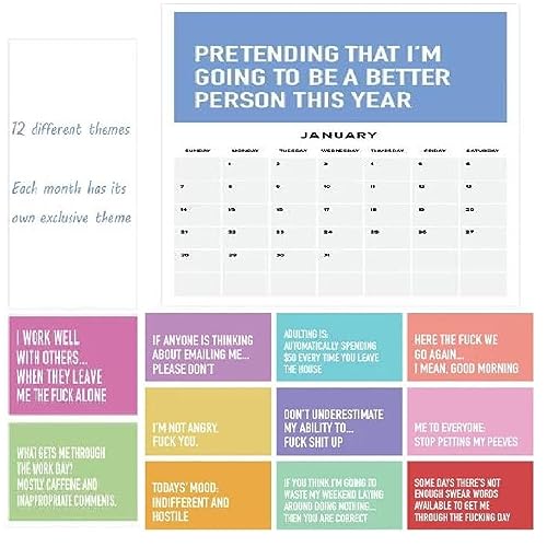Adulting is Hard 2024 Calendar,Inspirational Wall Calendar,Fun Quotes Daily Grid Personalized Note Pads Calendar, Office Calendar Planner for Easy Planning and Organization (4PCS)