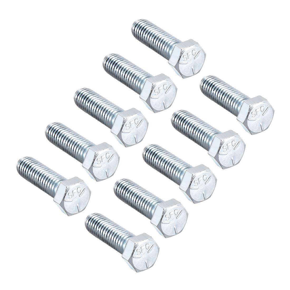 uxcell Hex Head Screw Bolts Carbon Steel 7/16”-14x1-1/2" Fastener Grade 5 UNC 10pcs
