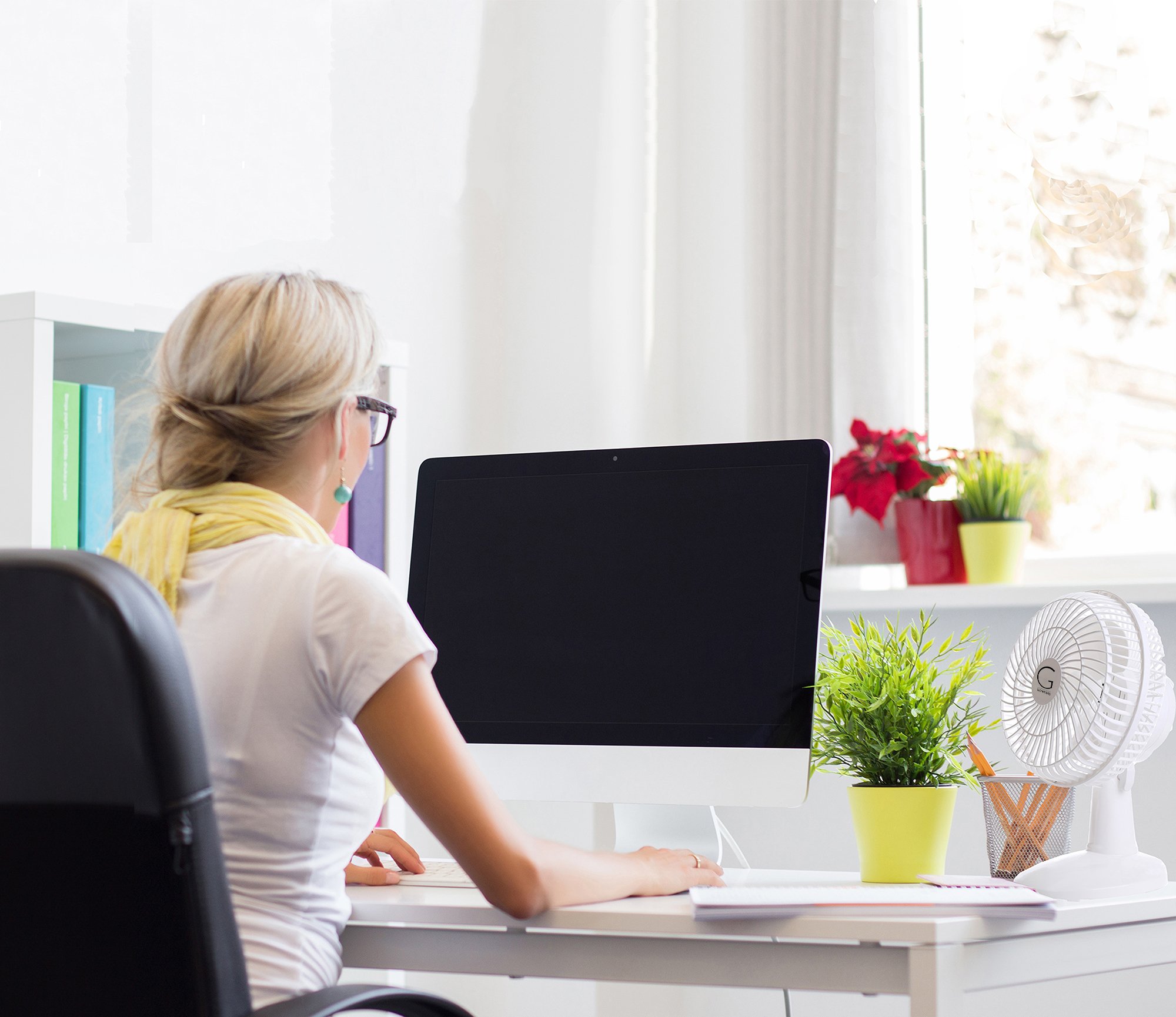 Genesis 6-Inch Clip Convertible Table-Top & Clip Fan Two Quiet Speeds - Ideal For The Home, Office, Dorm, More Off White